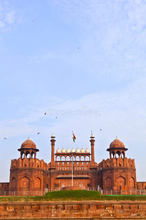 Front View of Red Fort, New Delhi Stock Photo - Image of stone ...