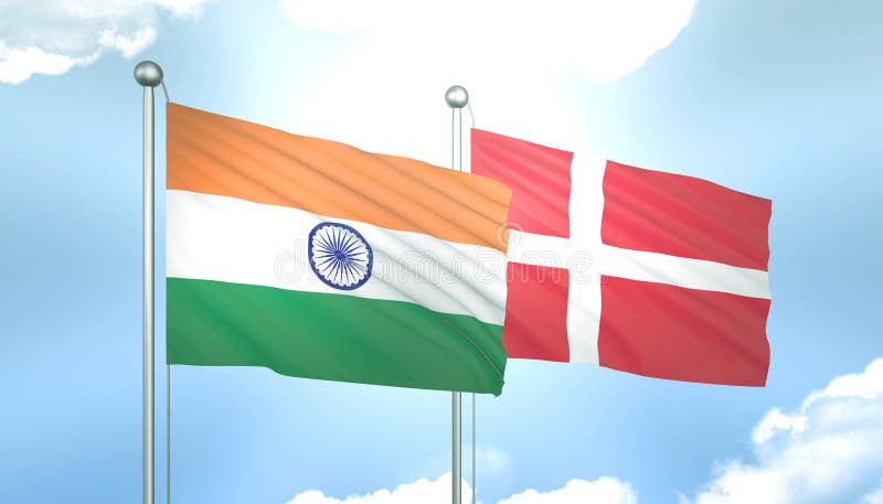 India and Denmark Flag Together a Concept of Relations Stock ...