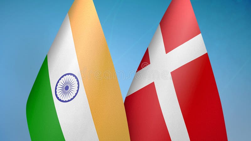 India and Denmark Flags. Vector Illustration. Stock Illustration ...