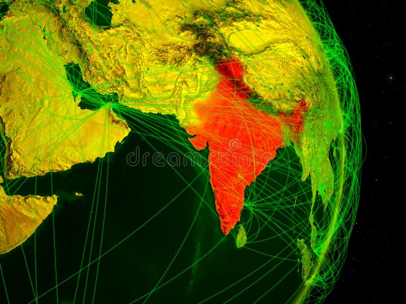 India on digital Earth stock illustration. Illustration of country ...
