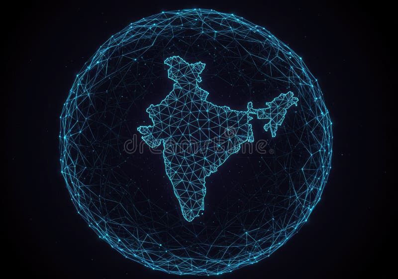 India: a Digital Globe Visualization Stock Illustration - Illustration ...
