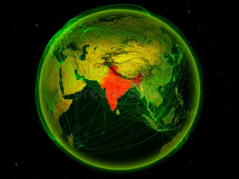 Map of India on 3D Earth Isolated Stock Image - Image of model, india ...