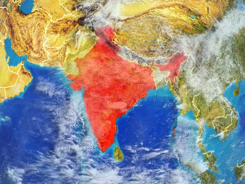 India on Earth from space stock illustration. Illustration of asia ...
