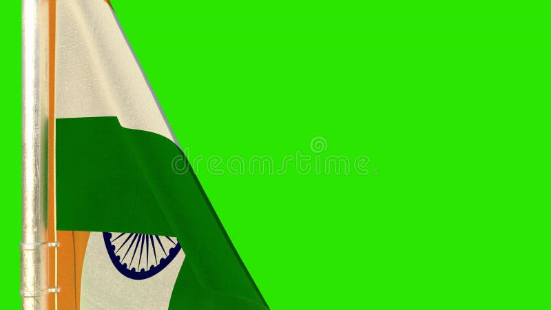 India Flag for Independence Day on Green Screen, Isolated - Object 3D ...