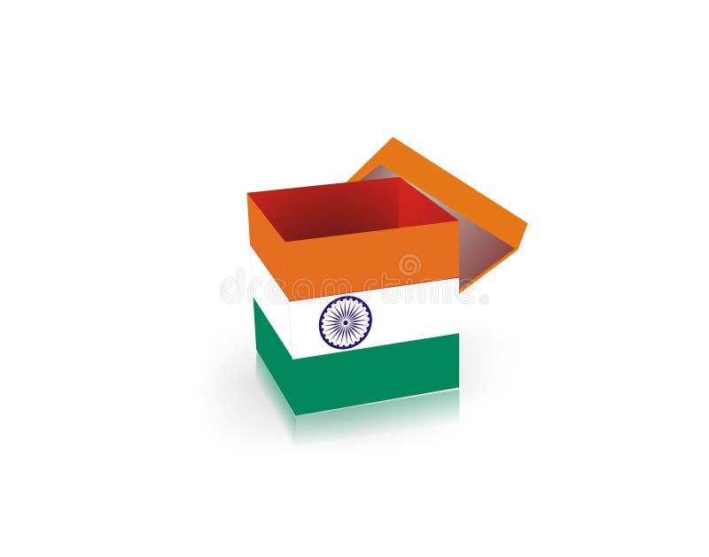 India Flag Box stock vector. Illustration of object, world - 3875157