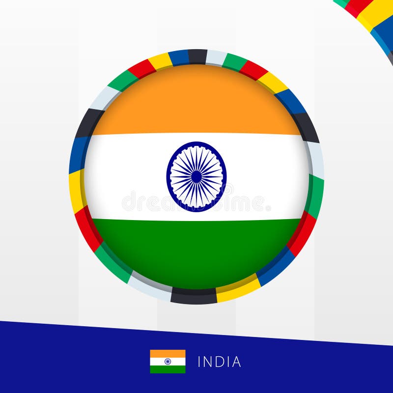 India Flag with Colorful Circle Border Stock Vector - Illustration of ...