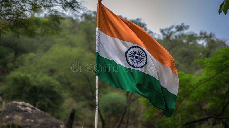 India Flag Flying, Generative Ai Stock Illustration - Illustration of ...