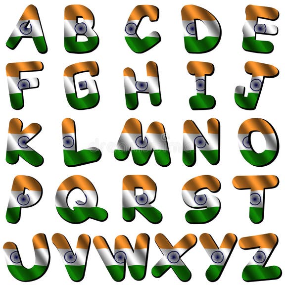India flag font stock illustration. Illustration of colorful - 11029765
