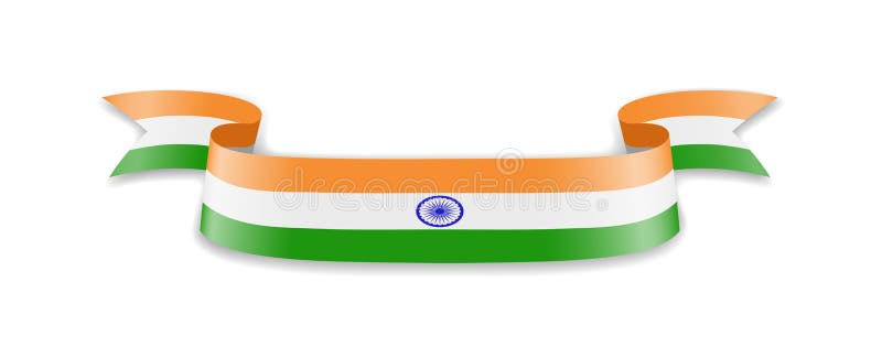 India Flag in the Form of Wave Ribbon. Stock Vector - Illustration of ...