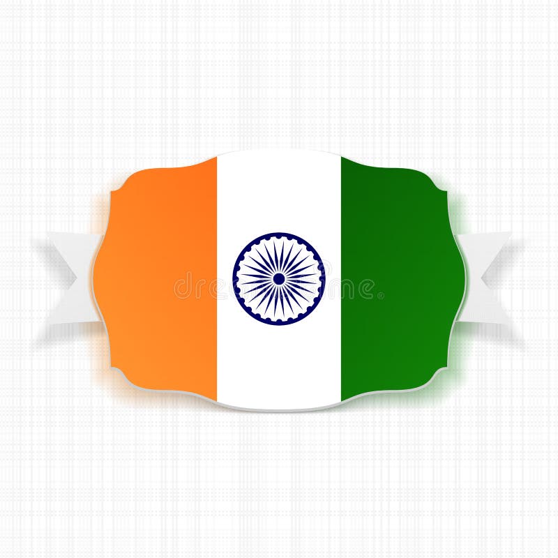 India Flag Label with Ribbon Stock Vector - Illustration of freedom ...