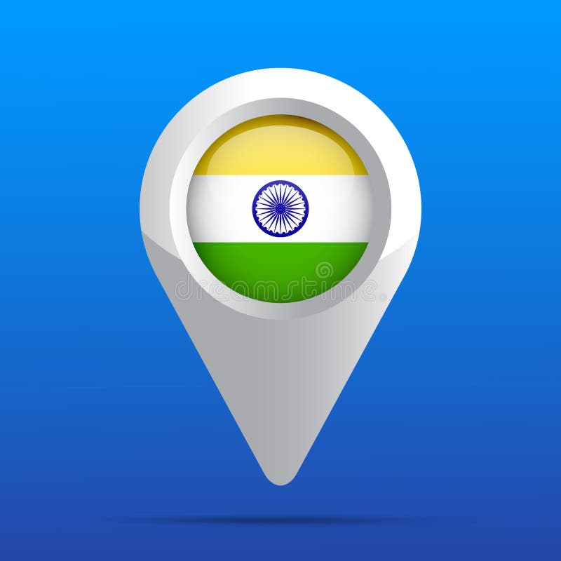 India Flag Map Icon. Glossy Icon Stock Illustration - Illustration of ...