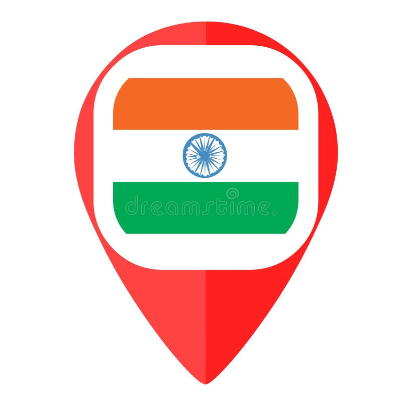 India Flag Pin Marker Pointer Map Stock Photo - Illustration of flag ...