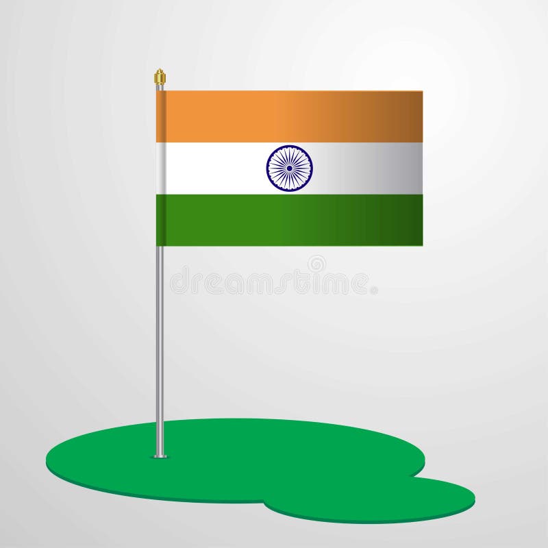 India Flag Pole stock vector. Illustration of blank - 130826318