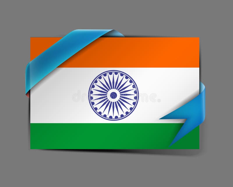 India flag tag stock vector. Illustration of ribbon, abstract - 23176082