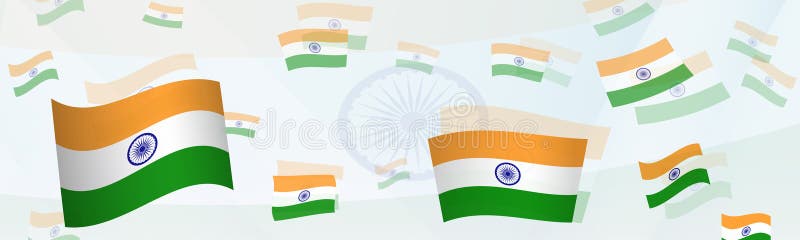 India Flag-themed Abstract Design on a Banner. Abstract Background ...