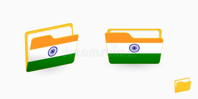 India Flag on Two Type of Folder Icon Stock Vector - Illustration of ...