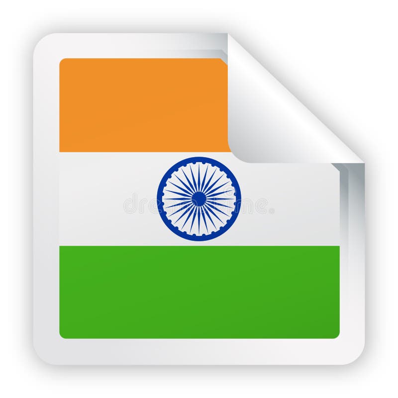 India Flag Vector Square Corner Paper Icon Stock Illustration ...