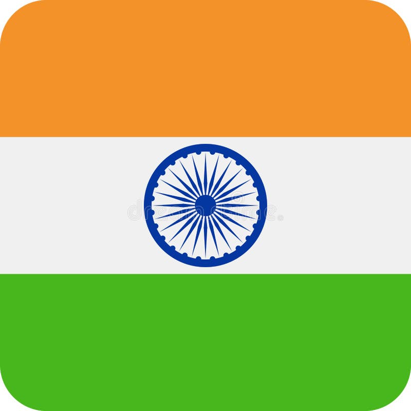 India Flag Vector Square Flat Icon Stock Illustration - Illustration of ...