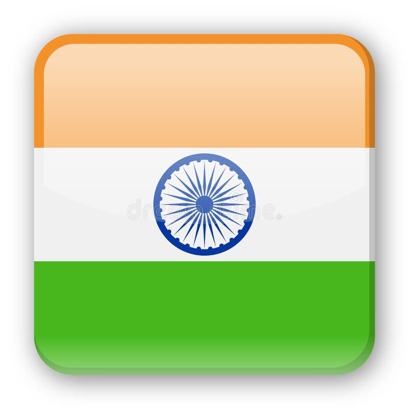 India Flag Vector Square Icon Stock Illustration - Illustration of ...