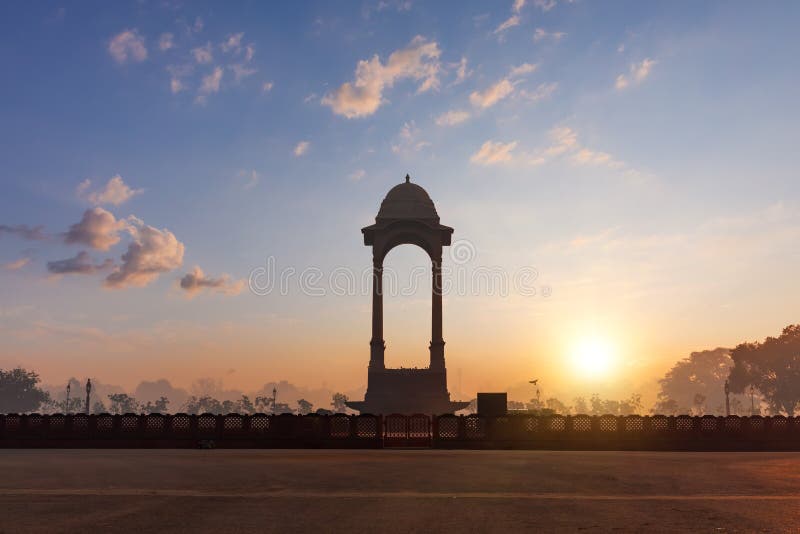 India Gate Canopy, New Delhi, Beautiful Sunset View Stock Image - Image ...