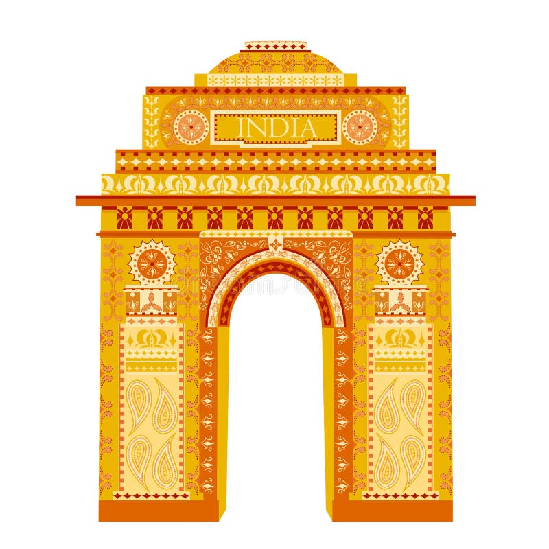 Gate Of India Vector Icon In 6 Different Modern Styles. Black, Two ...