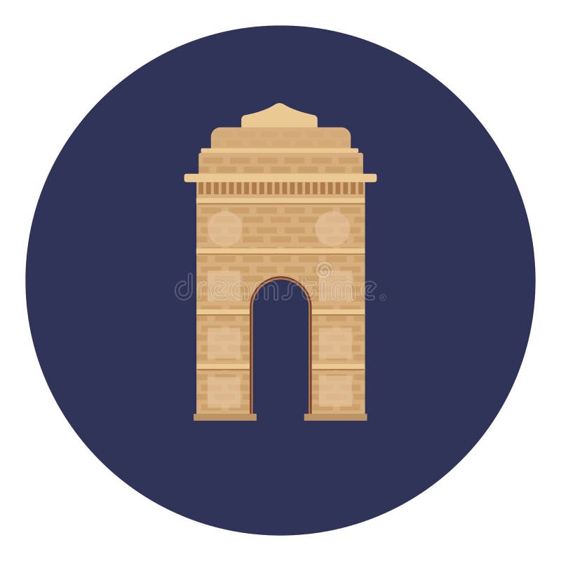 India gate, icon stock vector. Illustration of india - 261369106