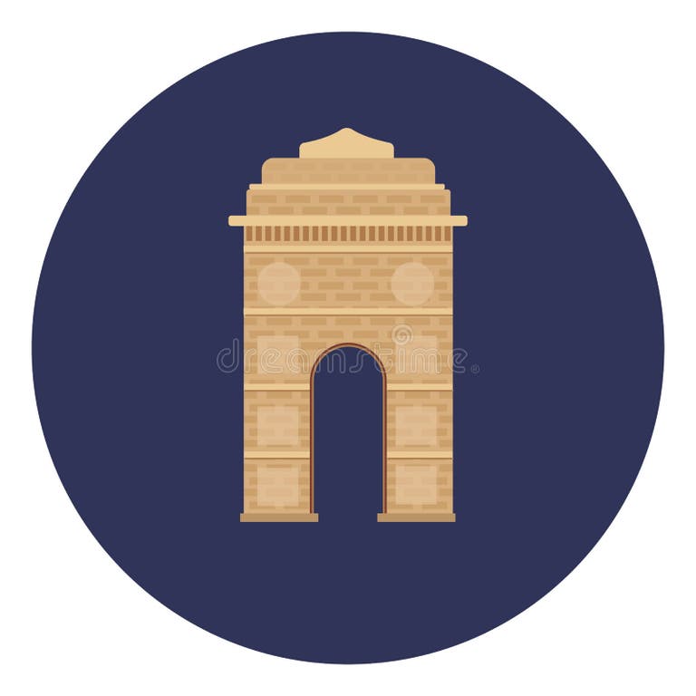 India gate, icon stock vector. Illustration of india - 261369106