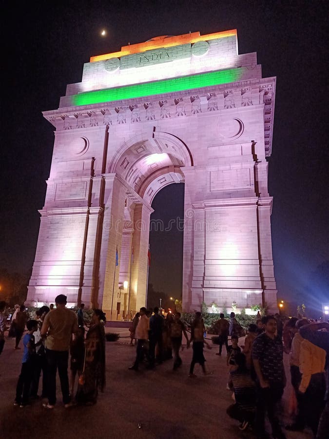 India Gate editorial stock image. Image of night, beautiful - 152755664