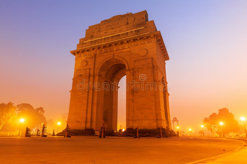 India Gate in New Delhi, Evening View Stock Image - Image of landmark ...