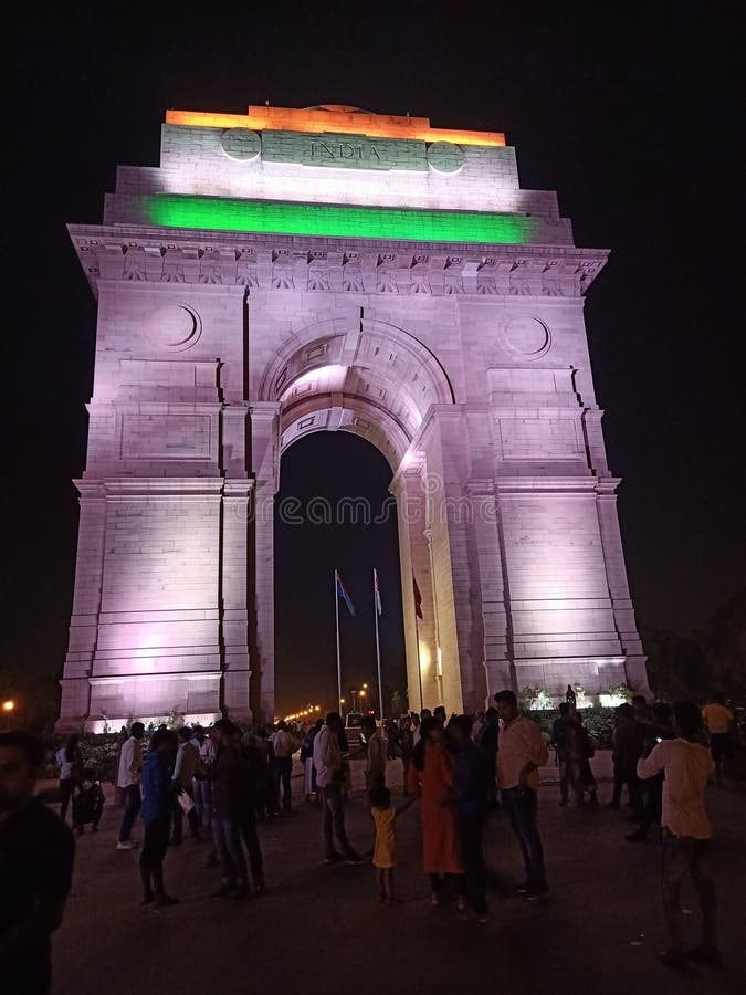 India gate at night stock image. Image of architecture - 22603641