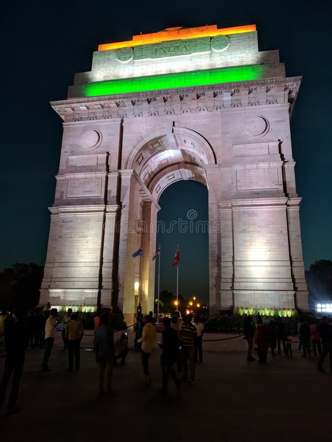 India gate night view editorial stock photo. Image of place - 176688268