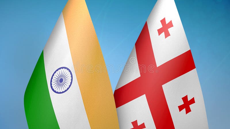 India and Georgia Two Flags Stock Illustration - Illustration of ...