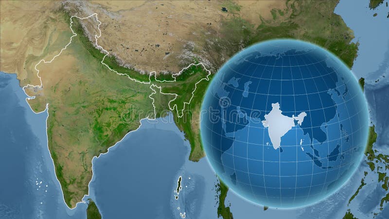 India Map Shape Outline, Country Digital Contour Stock Video - Video of ...