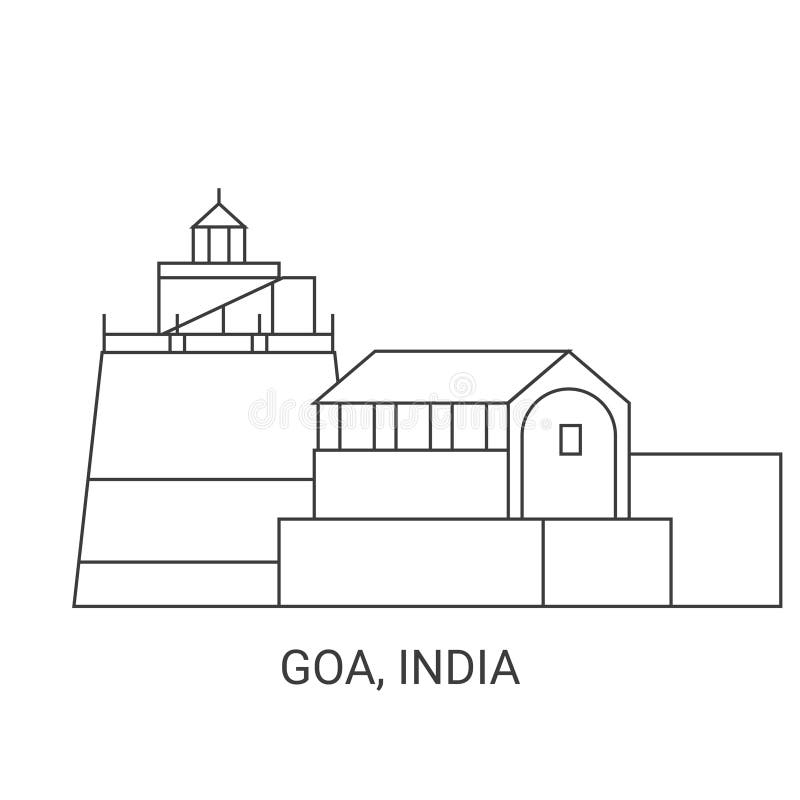 India, Goa Travel Landmark Vector Illustration Stock Illustration ...