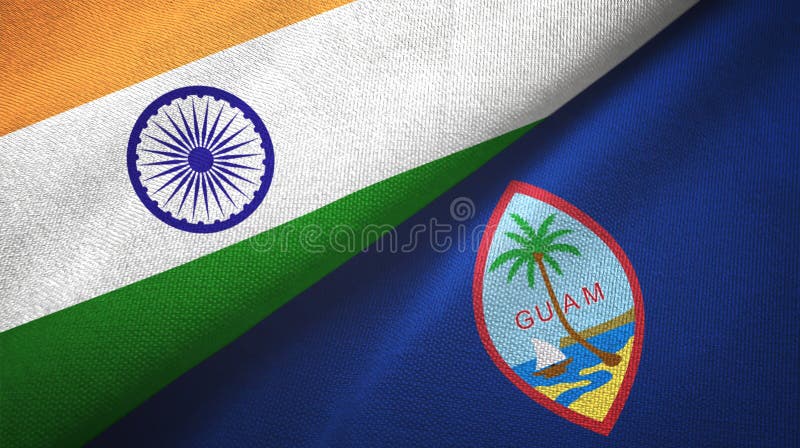 Guam and India Two Flags Textile Cloth, Fabric Texture Stock ...