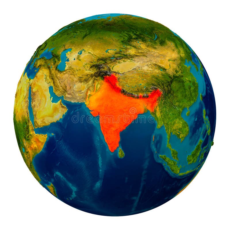 India highlighted on globe stock illustration. Illustration of asia ...