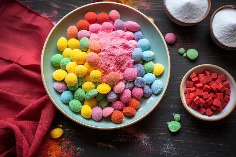 India Holi Sweets Displayed on a Plate, Festival Celebration with Copy ...