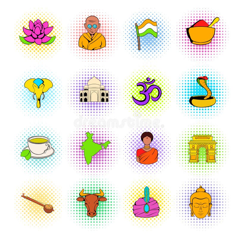 India icons set stock vector. Illustration of element - 70243031