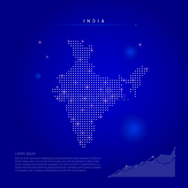 India Map Glowing Purple Neon Lamp Sign Stock Illustration ...