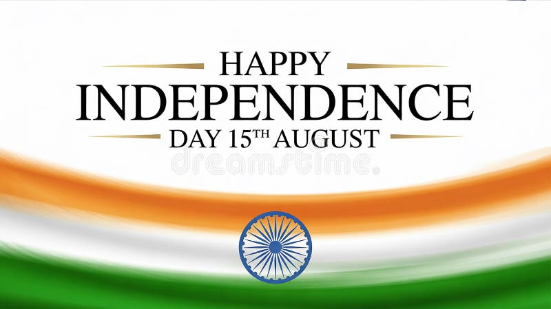 India Independence Day Banner on White Background with Happy ...