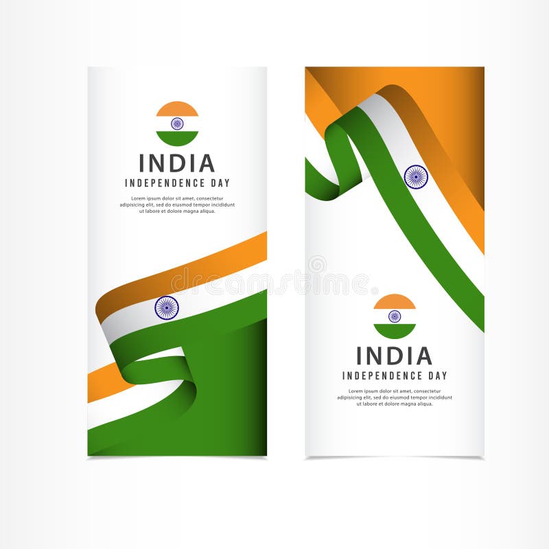 India Independence Day Celebration, Banner Set Design Vector Template ...