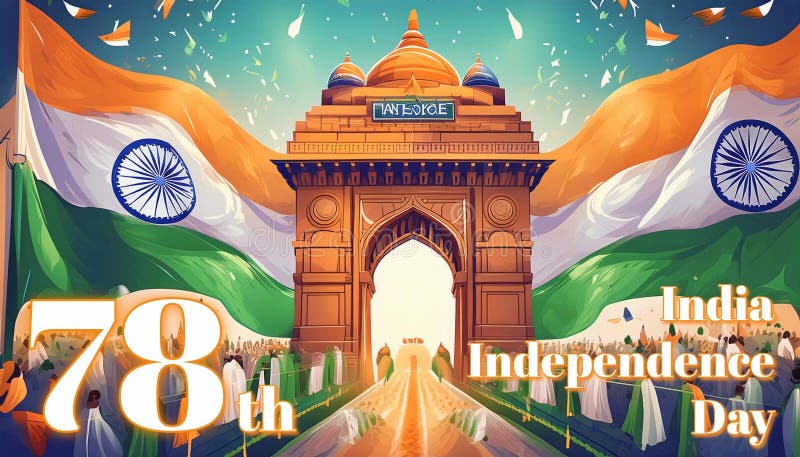 India Independence Day Poster Design Wit Indian Flag Stock Illustration ...