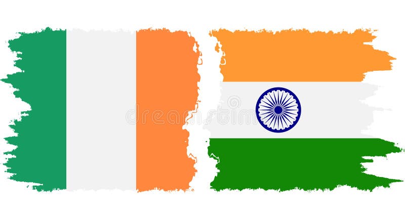 India and Ireland Grunge Flags Connection Vector Stock Vector ...