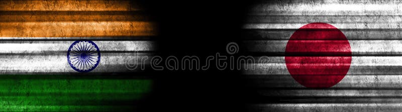 India and Japan Flags on Black Stock Image - Image of agreement ...