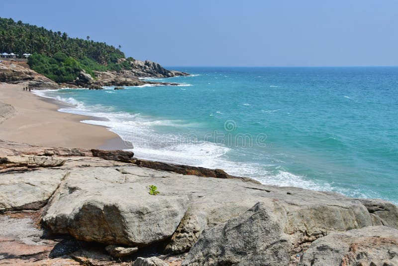 India, Kerala. Beach of the Indian Ocean Stock Photo - Image of neritic ...