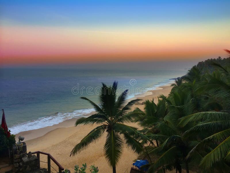 Beautiful Landscape Of The Coast Of India, Kerala Stock Photo - Image ...