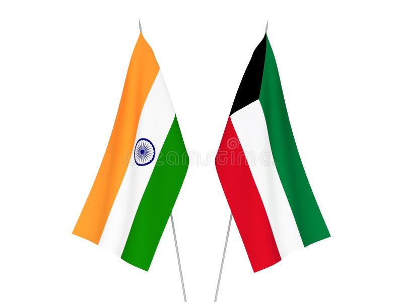 India and Kuwait Realistic Flag â€“ Fabric Texture Illustration Stock ...