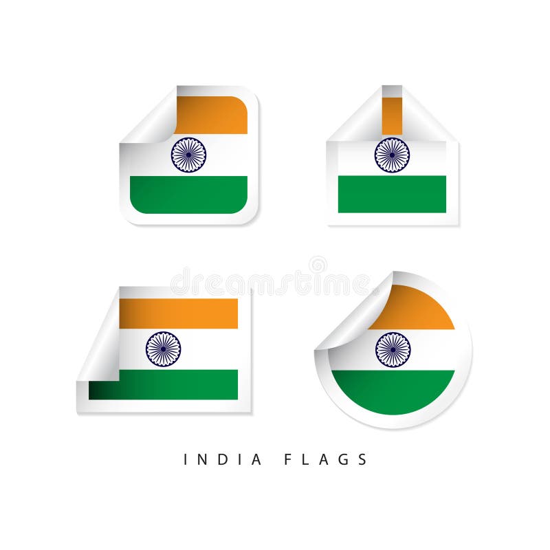 India Label Flags Vector Template Design Stock Vector - Illustration of ...