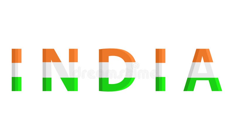 India Lettering, Vector Typographic Design Stock Illustration ...