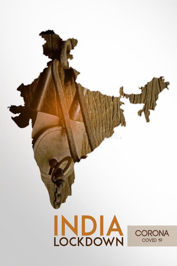 India Lock Down Concept , Corona Virus Lock Down Stock Illustration ...